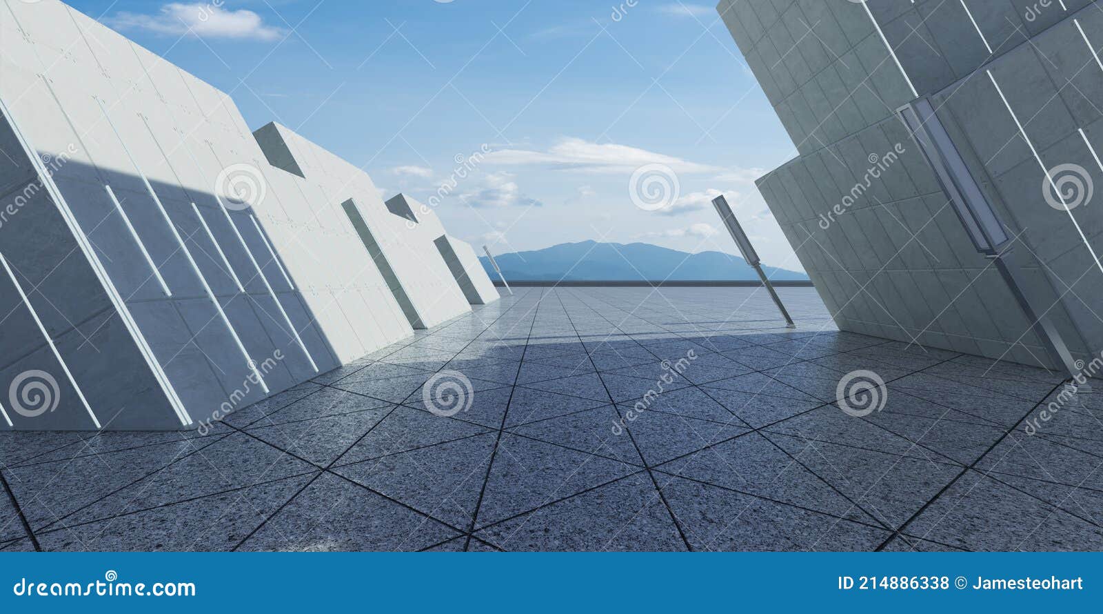 Thirty Degree Angle Tilted Contemporary Building Stock Illustration ...