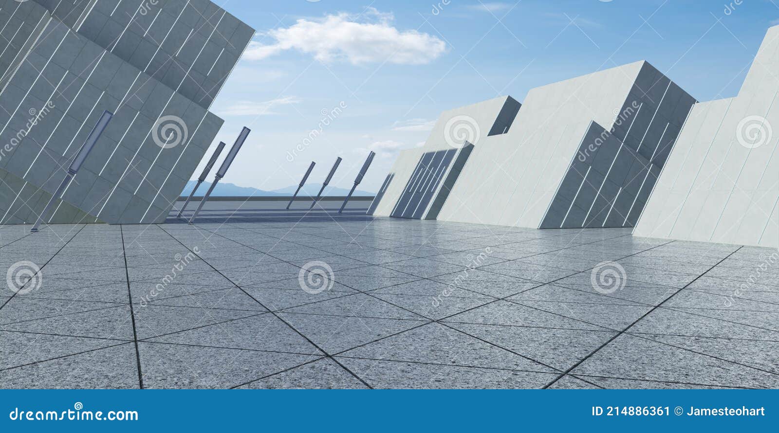 Thirty Degree Angle Tilted Contemporary Building Stock Illustration ...