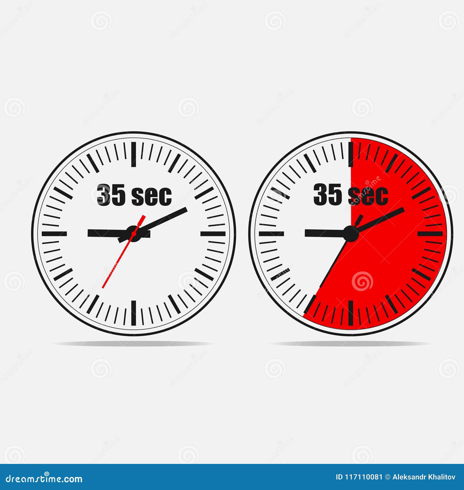 53 Seconds Clock On Gray Background Royalty-Free Illustration ...