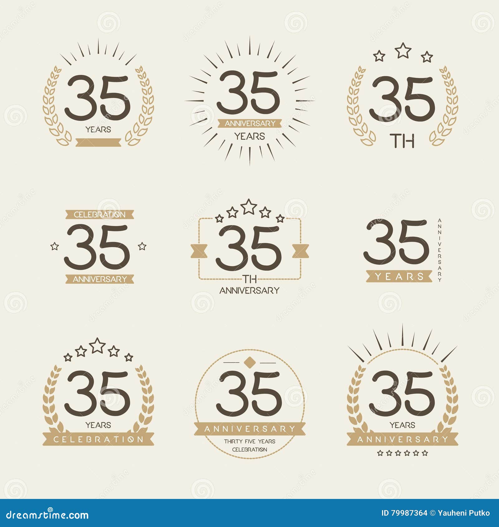 Thirty Five Years Anniversary Celebration Logotype. 35th Anniversary ...