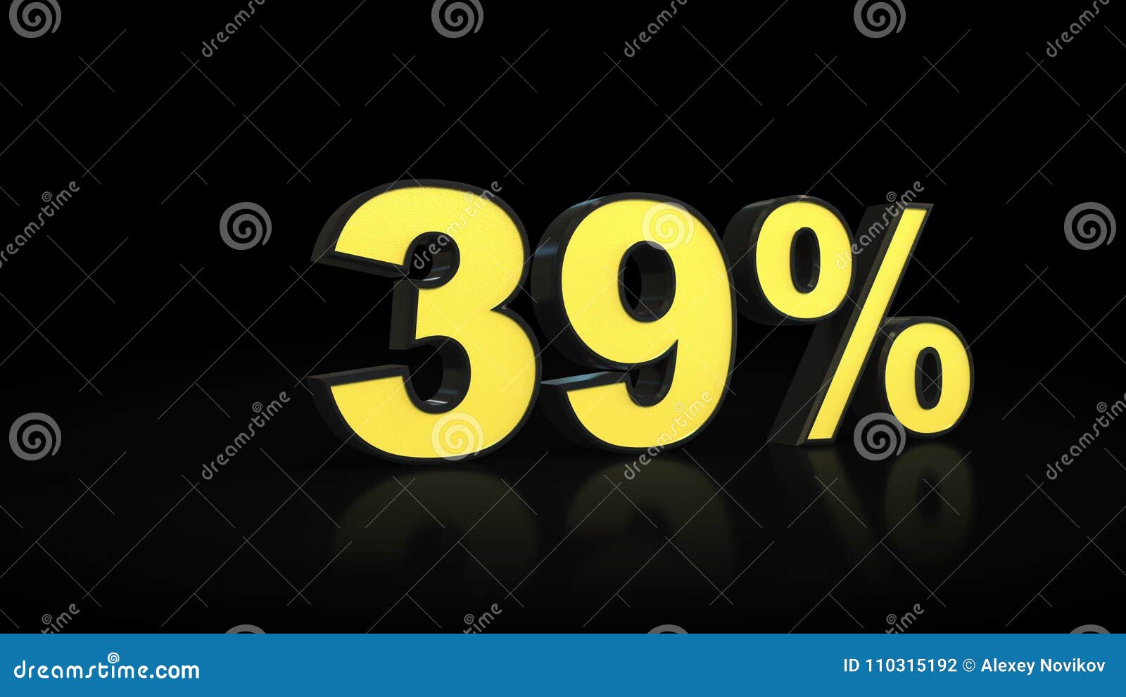 Thirty-nine 39 Percent 3D Rendering Stock Illustration - Illustration ...