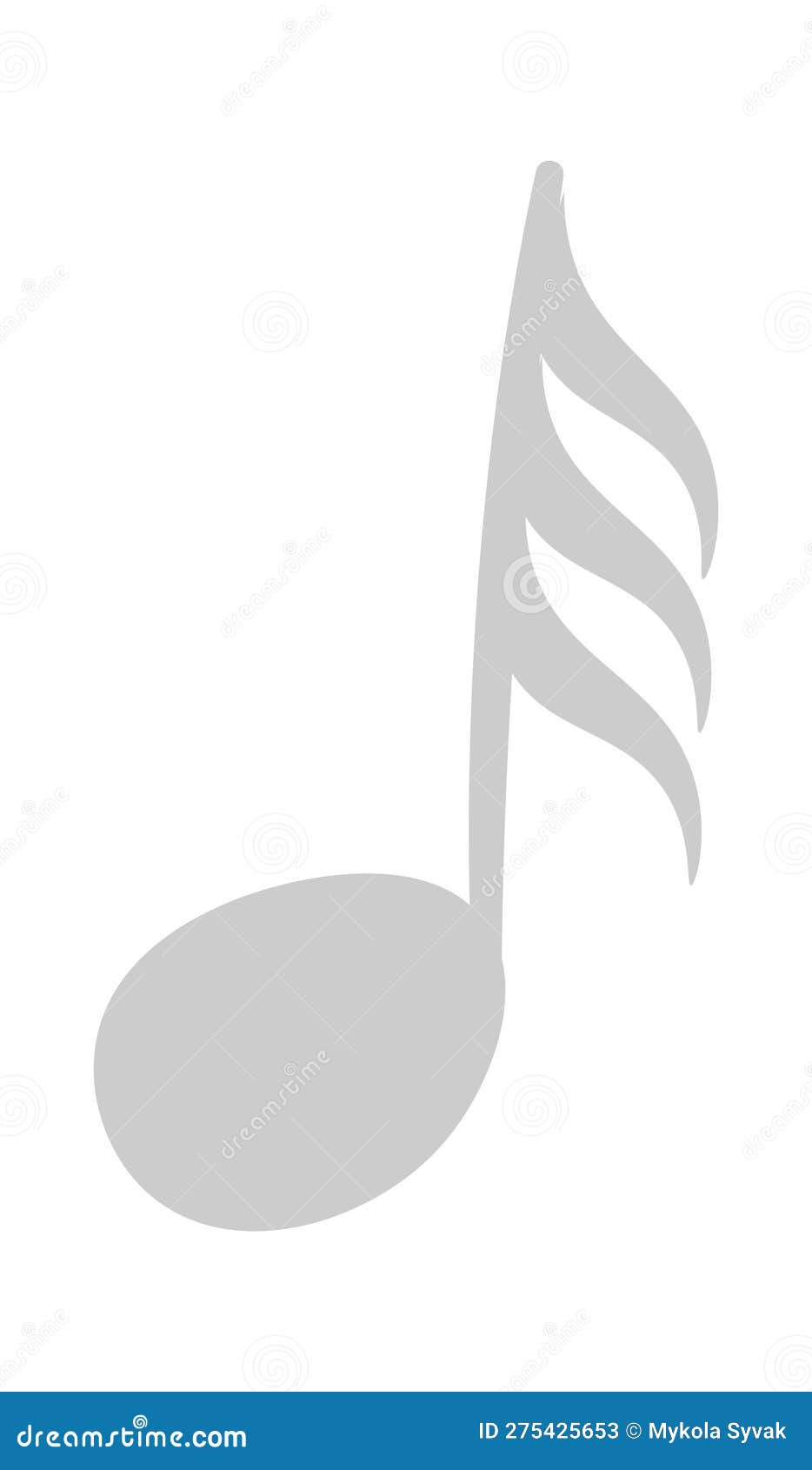 Thirty-Second Music Note stock vector. Illustration of quaver - 275425653
