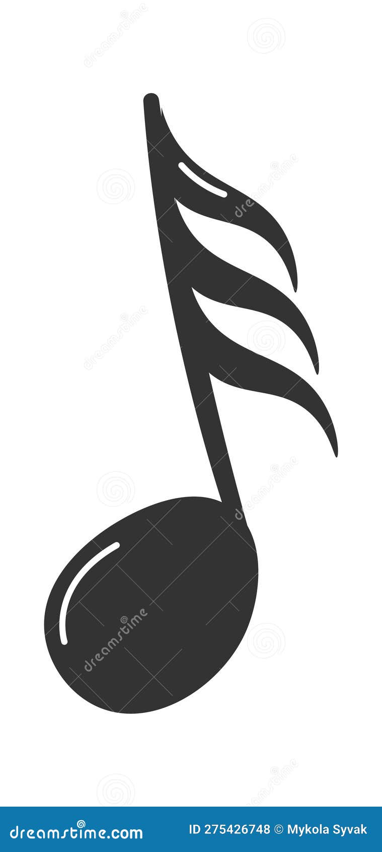 Thirty-Second Music Note stock vector. Illustration of quaver - 275426748
