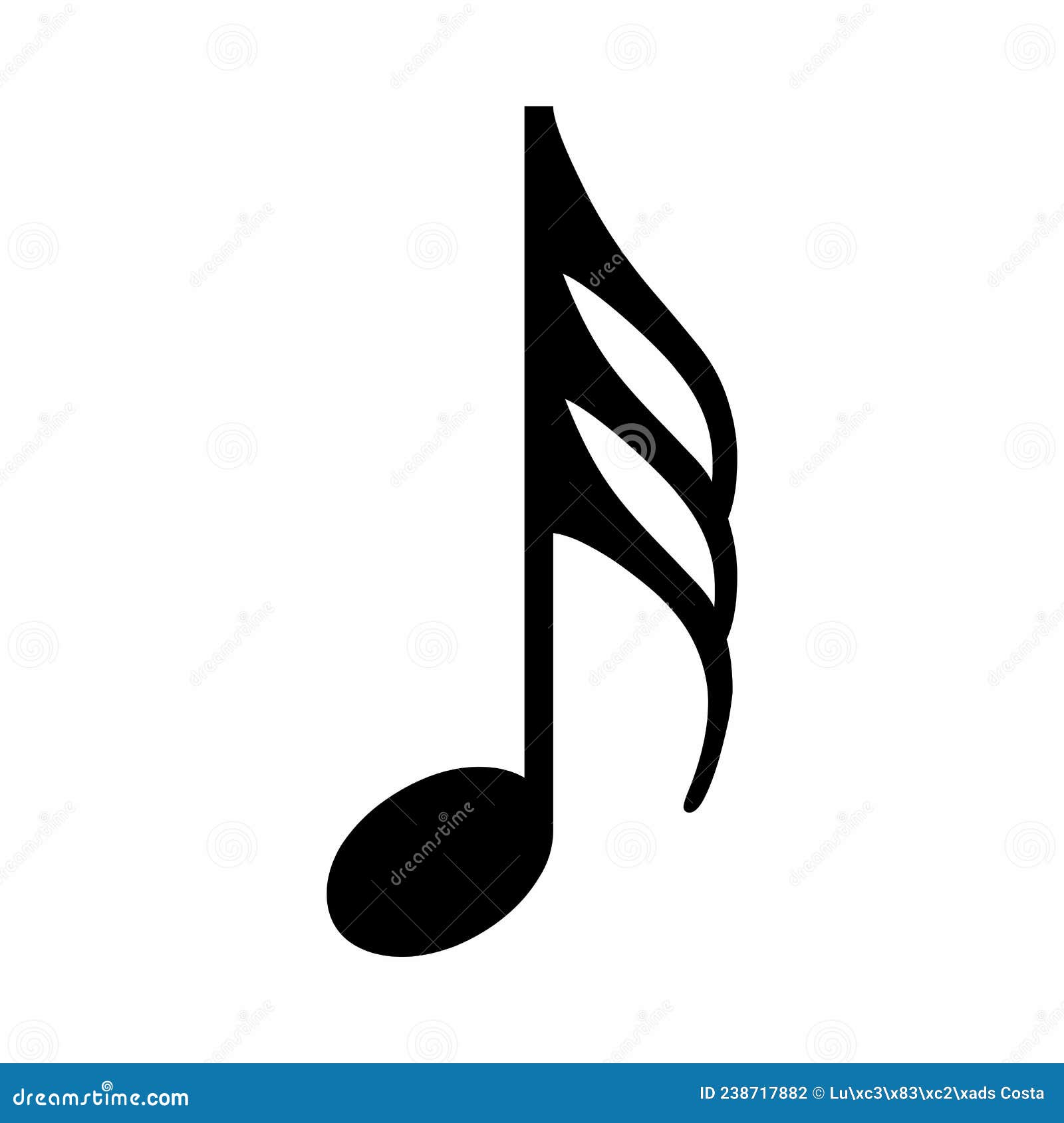 Thirty Second Note Rest Vector Icon On White Background. Flat Vector ...