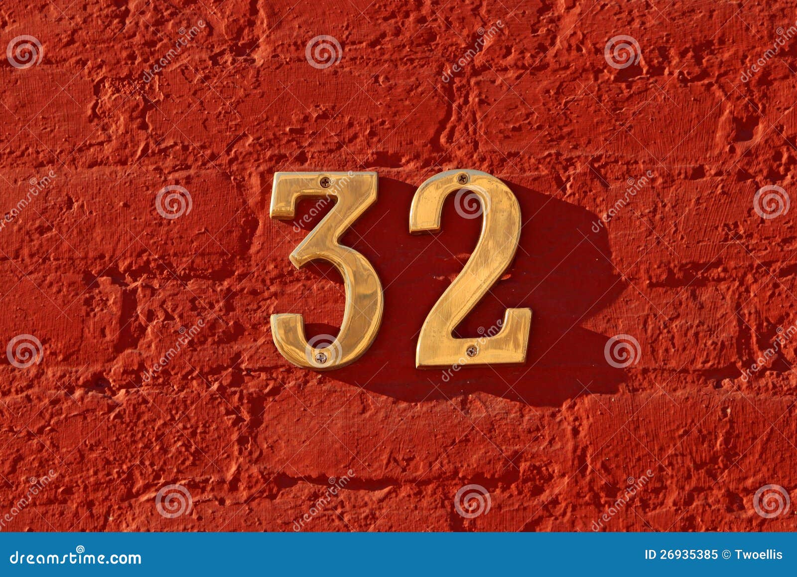 Thirty Two stock image. Image of sunny, brass, brick - 26935385