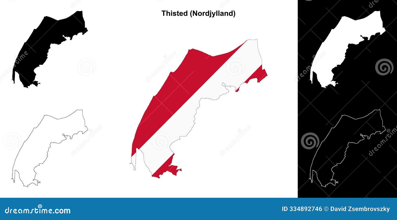 Thisted outline map stock illustration. Illustration of municipality ...