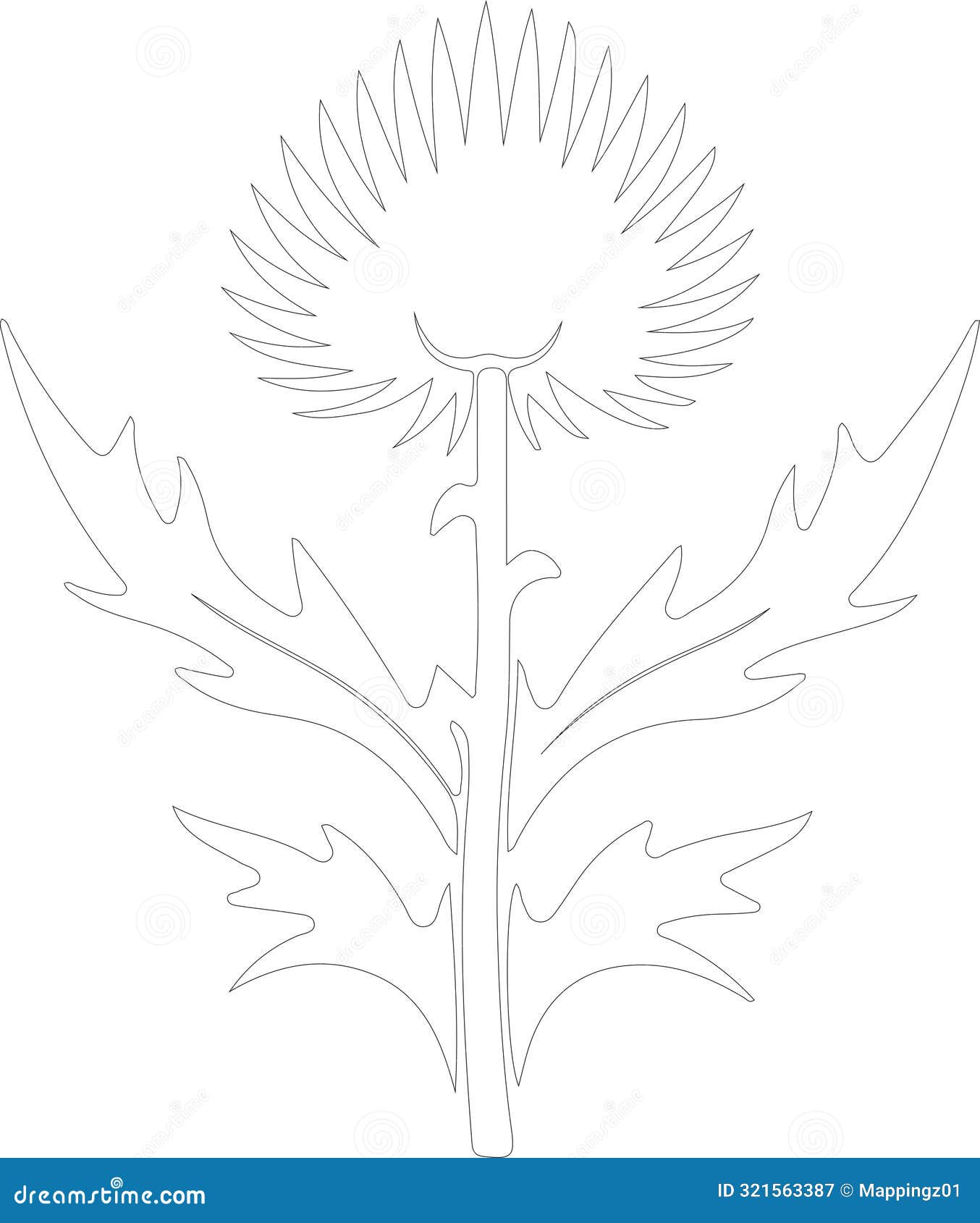 Thistle Outline Silhouette Generative Ai Stock Vector - Illustration of ...