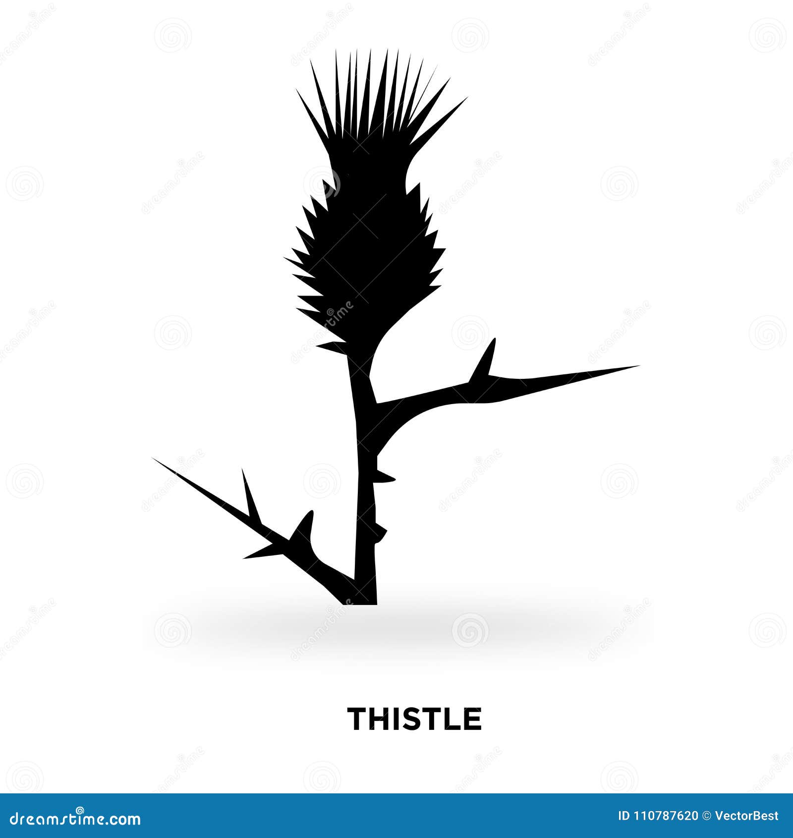Thistle silhouette icon stock illustration. Illustration of icon ...