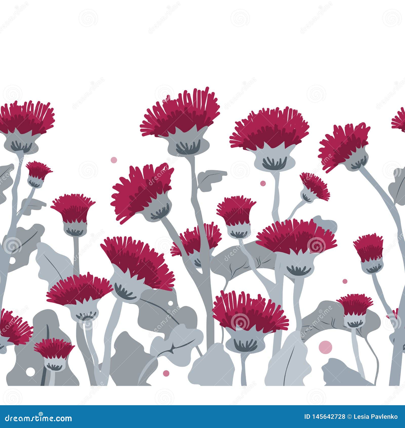 Thistle. Vector Seamless Border Pattern Stock Vector - Illustration of ...