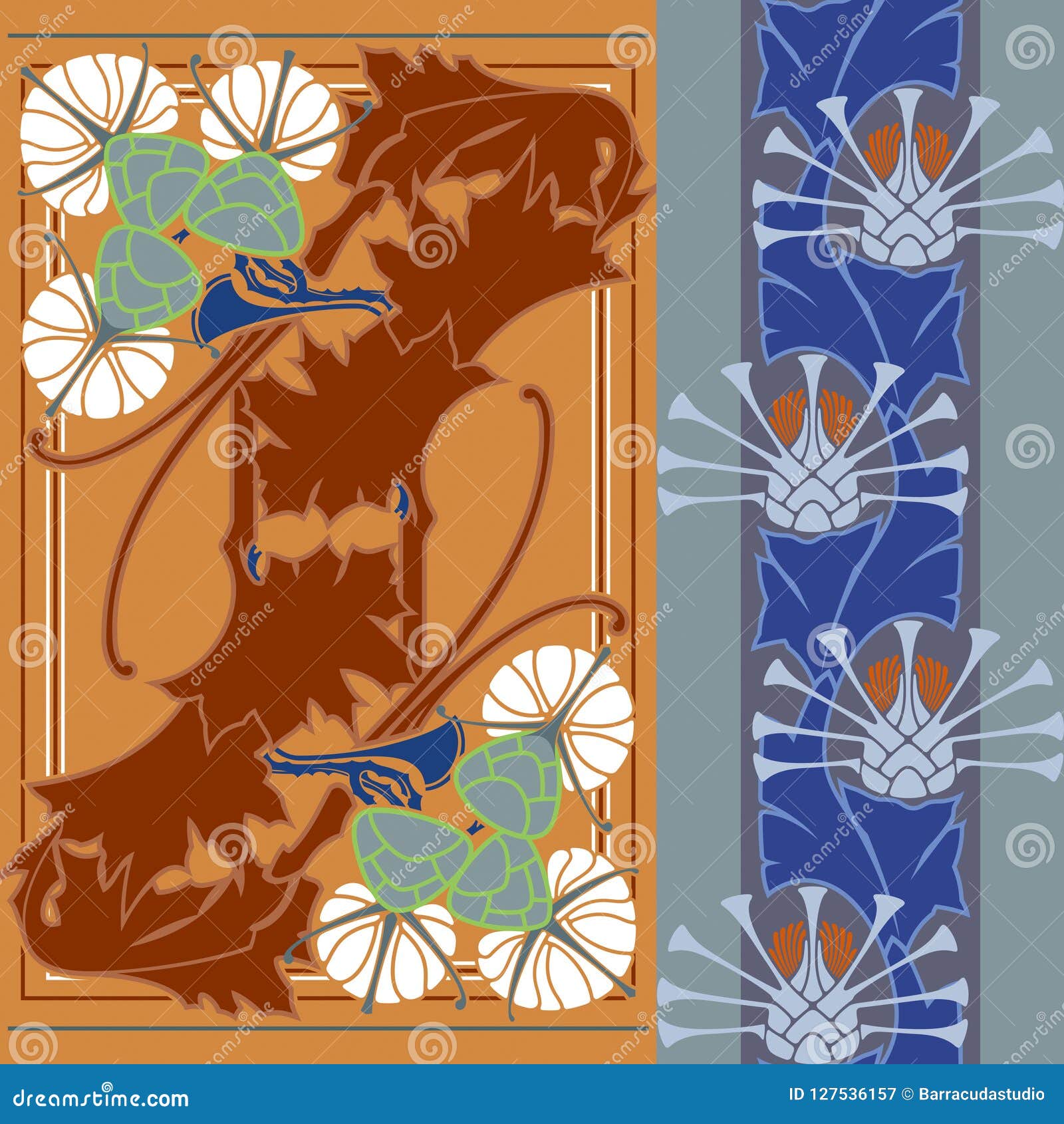 Thistle Decorative Strip. Thistle Vector Seamless Pattern. Stock Vector ...