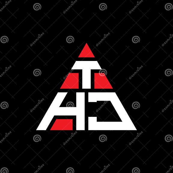 THJ Triangle Letter Logo Design with Triangle Shape. THJ Triangle Logo ...