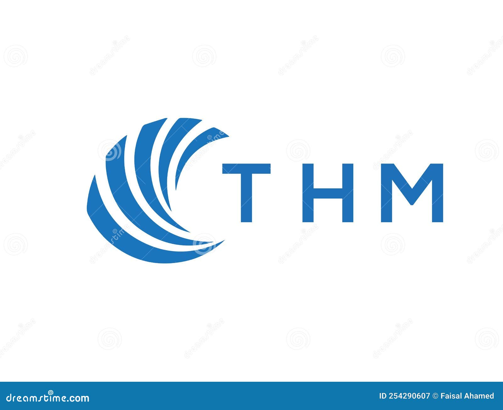 THM Letter Logo Design on White Background. THM Creative Circle Letter ...