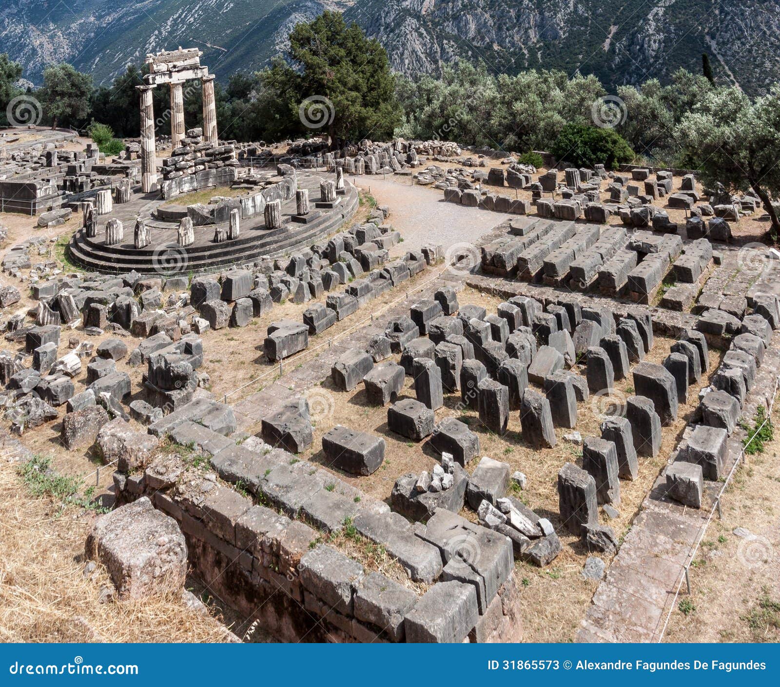 Tholos at Delphi Greece stock image. Image of tree, archaeological ...