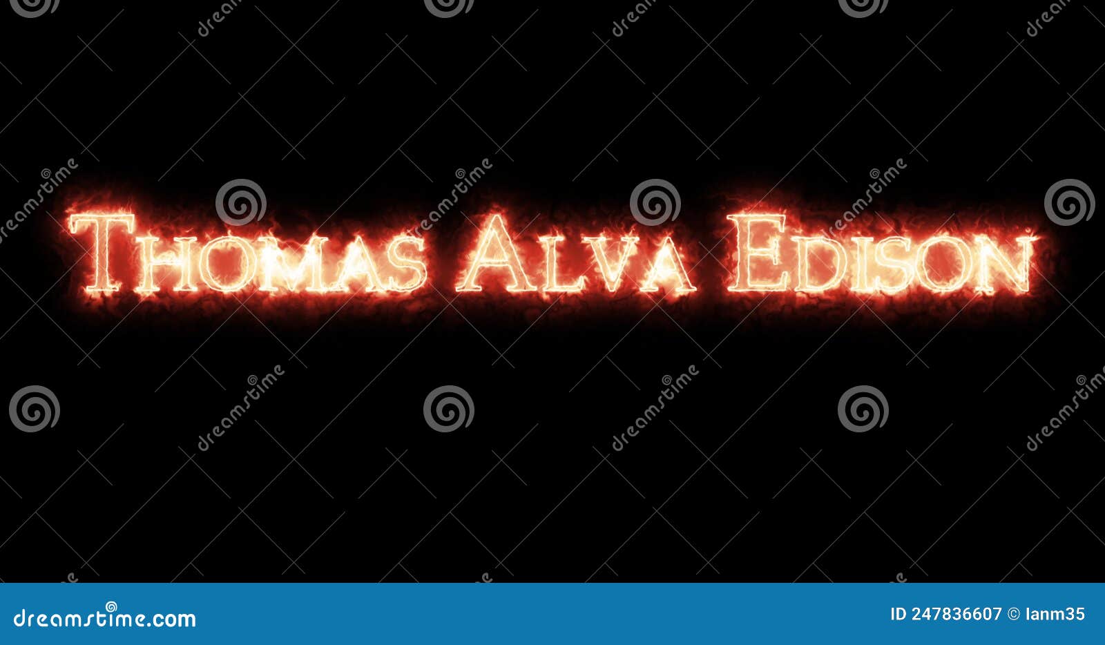 Thomas Alva Edison Written with Fire. Loop Stock Video - Video of generation, businessman: 247836607