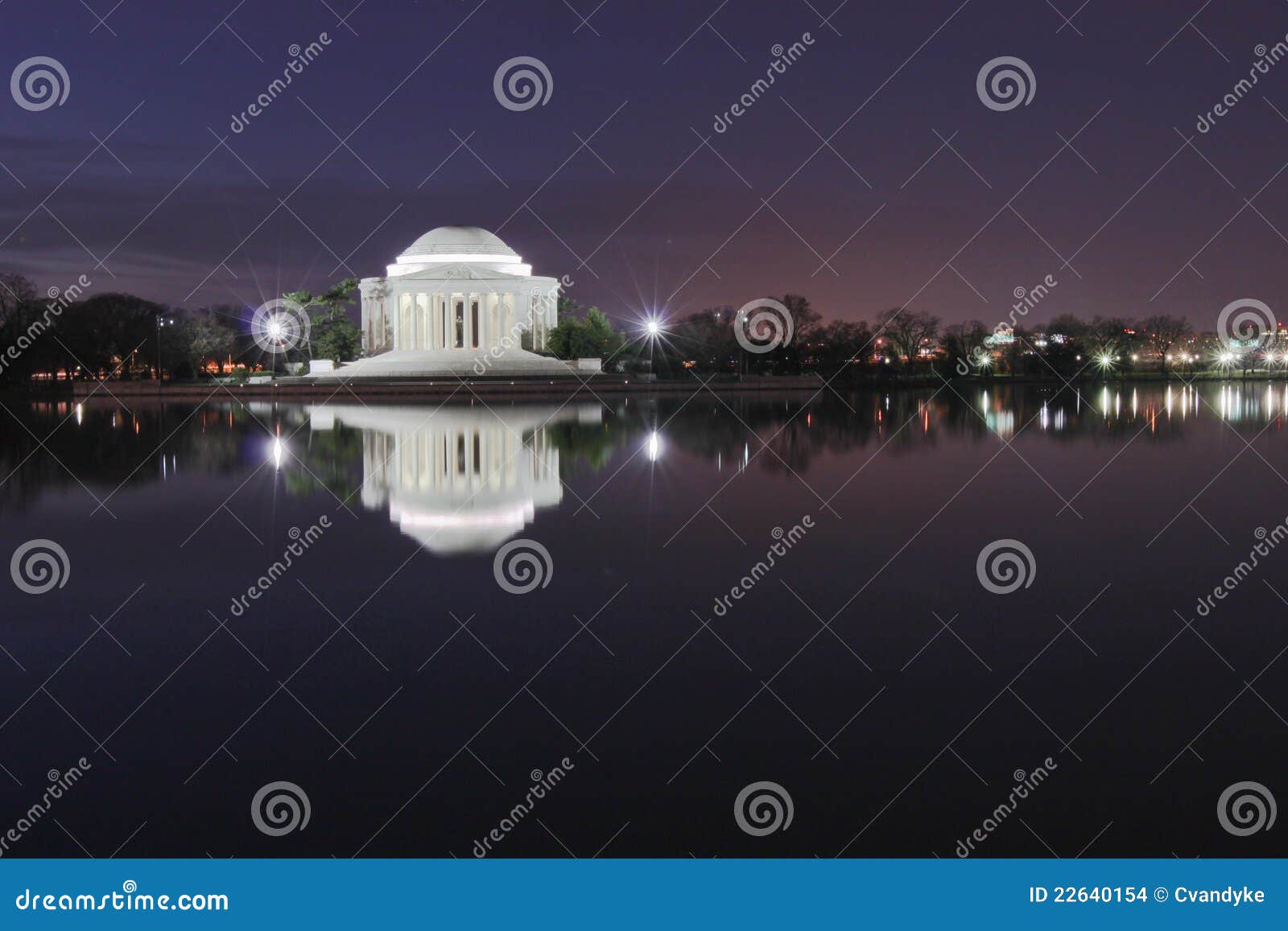 Thomas Jefferson Memorial at Night Washington DC Stock Photo - Image of ...