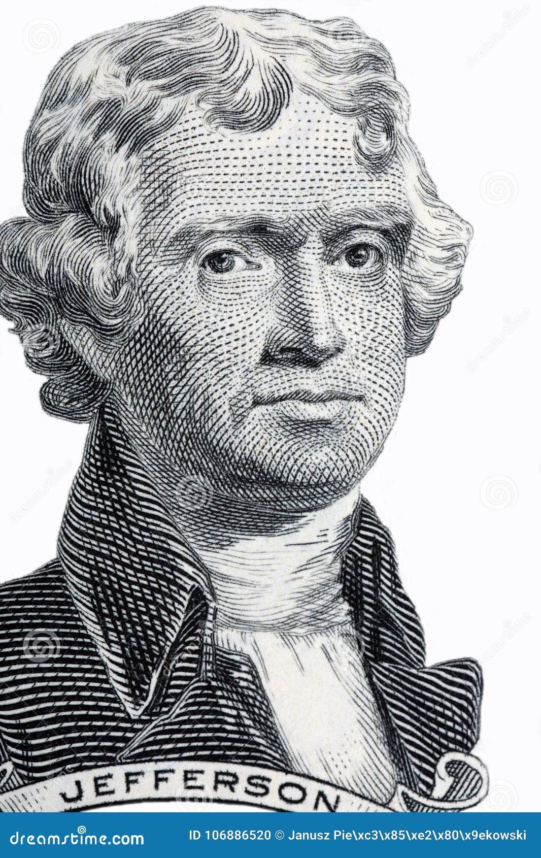 Thomas Jefferson portrait stock photo. Image of background - 106886520