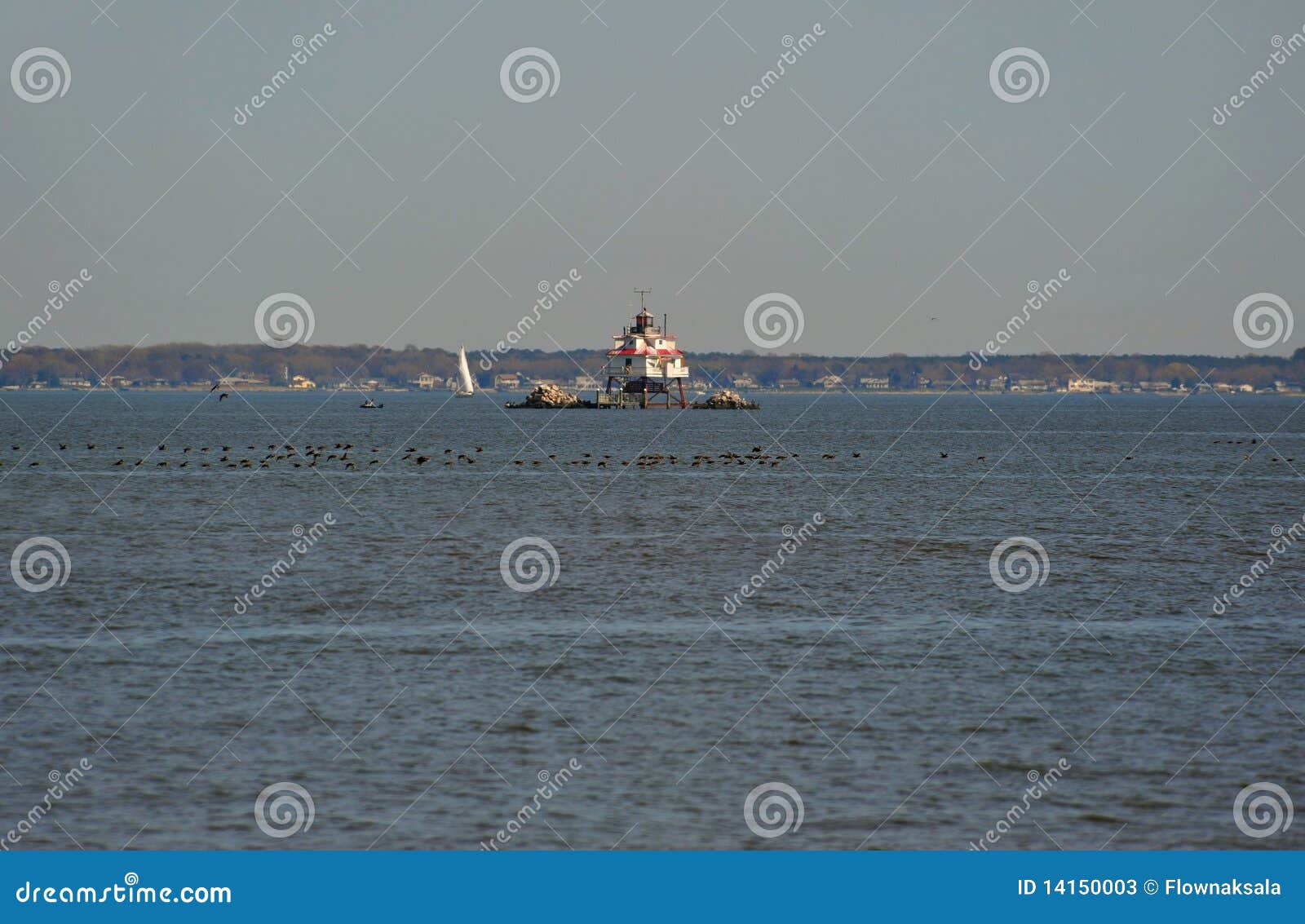 Thomas Point Shoal Lighthouse Stock Image - Image of maryland ...