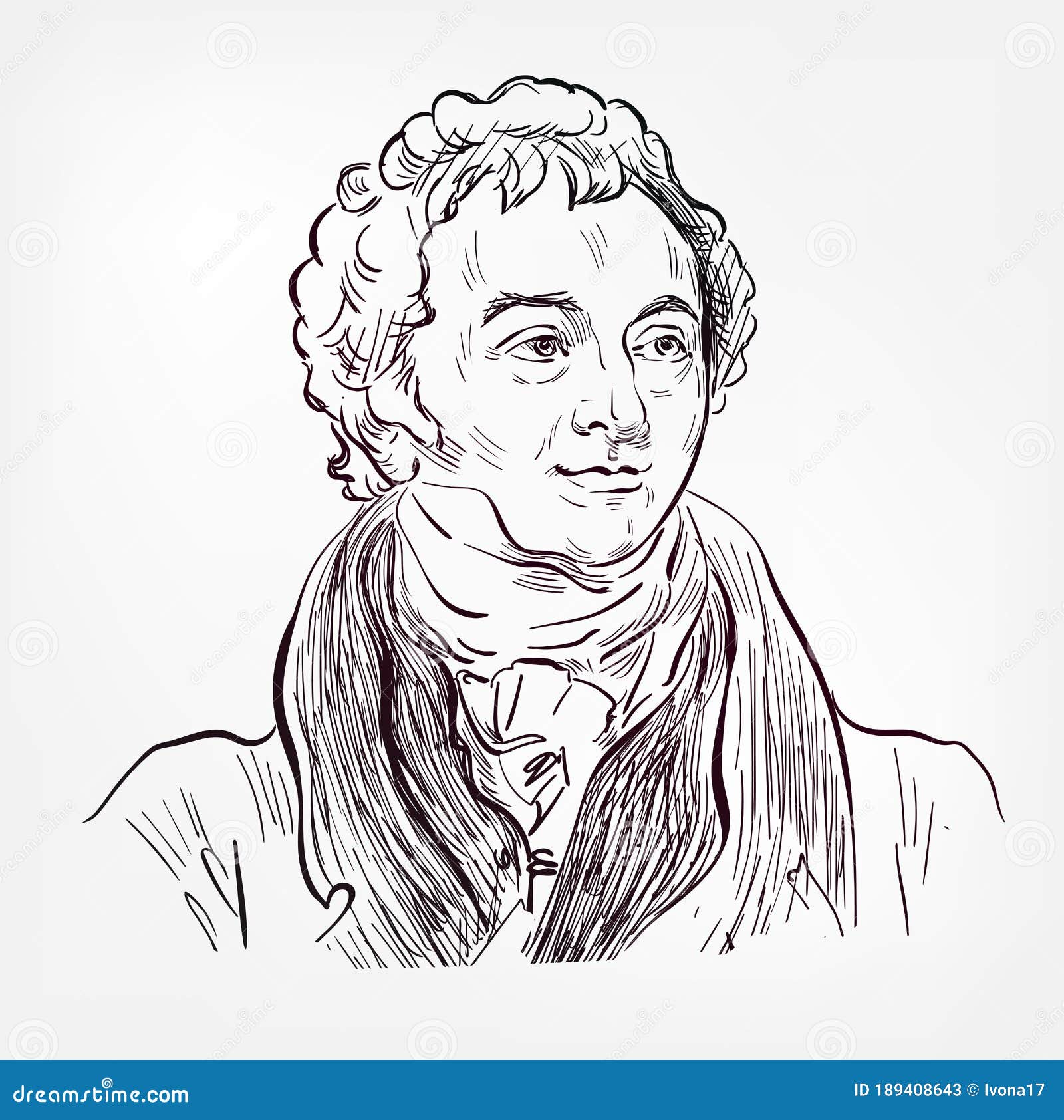 Thomas Young Vector Sketch Portrait Isolated Editorial Stock Photo ...