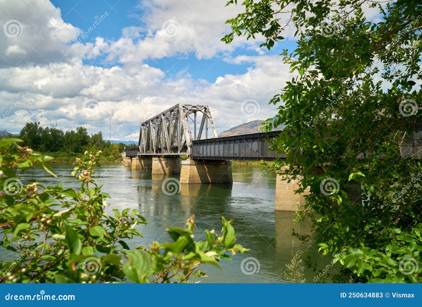 Thompson River Railway Bridge Kamloops BC Stock Image - Image of famous ...