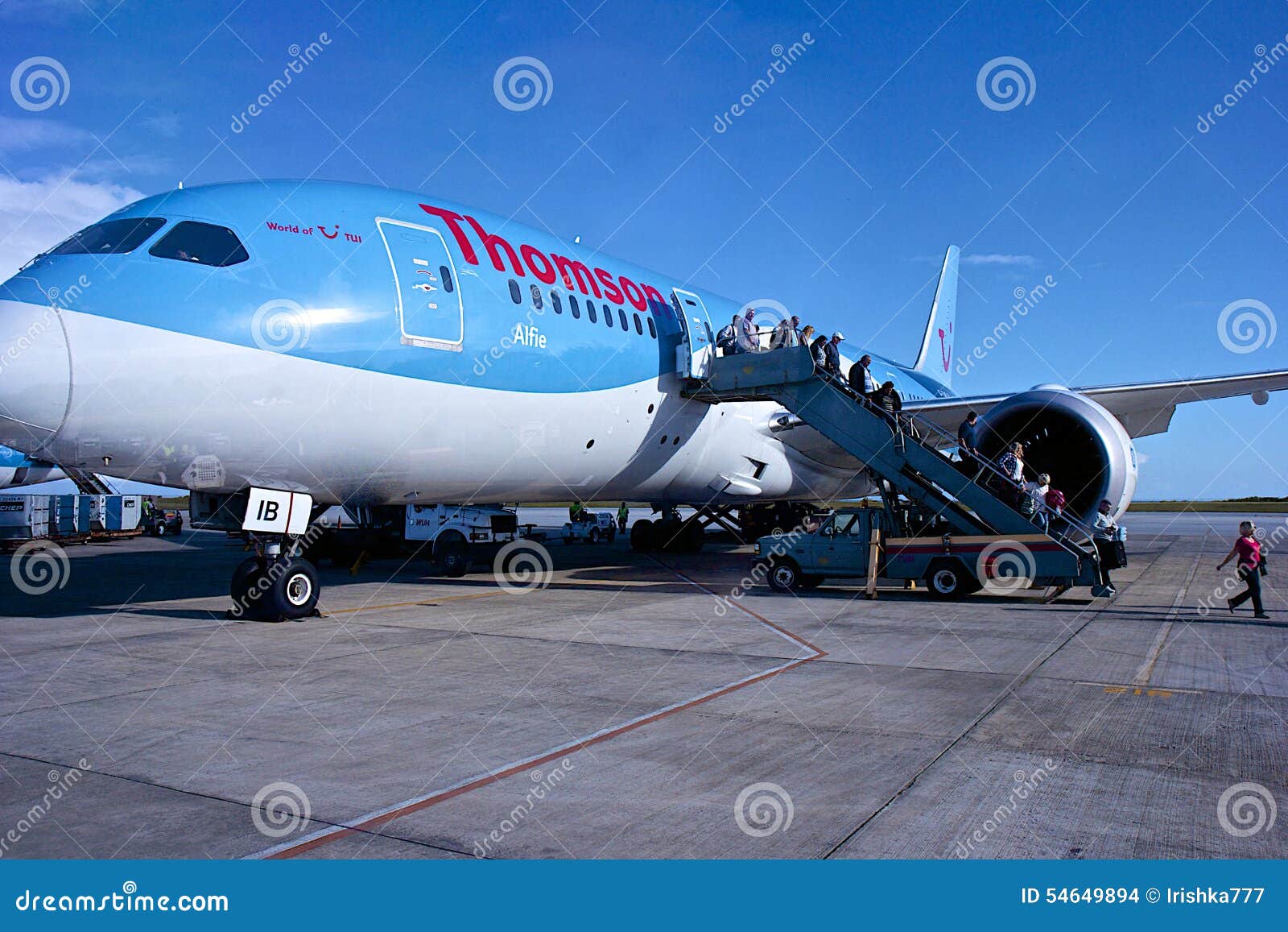 Thomson Dreamliner plane editorial stock image. Image of barbados ...