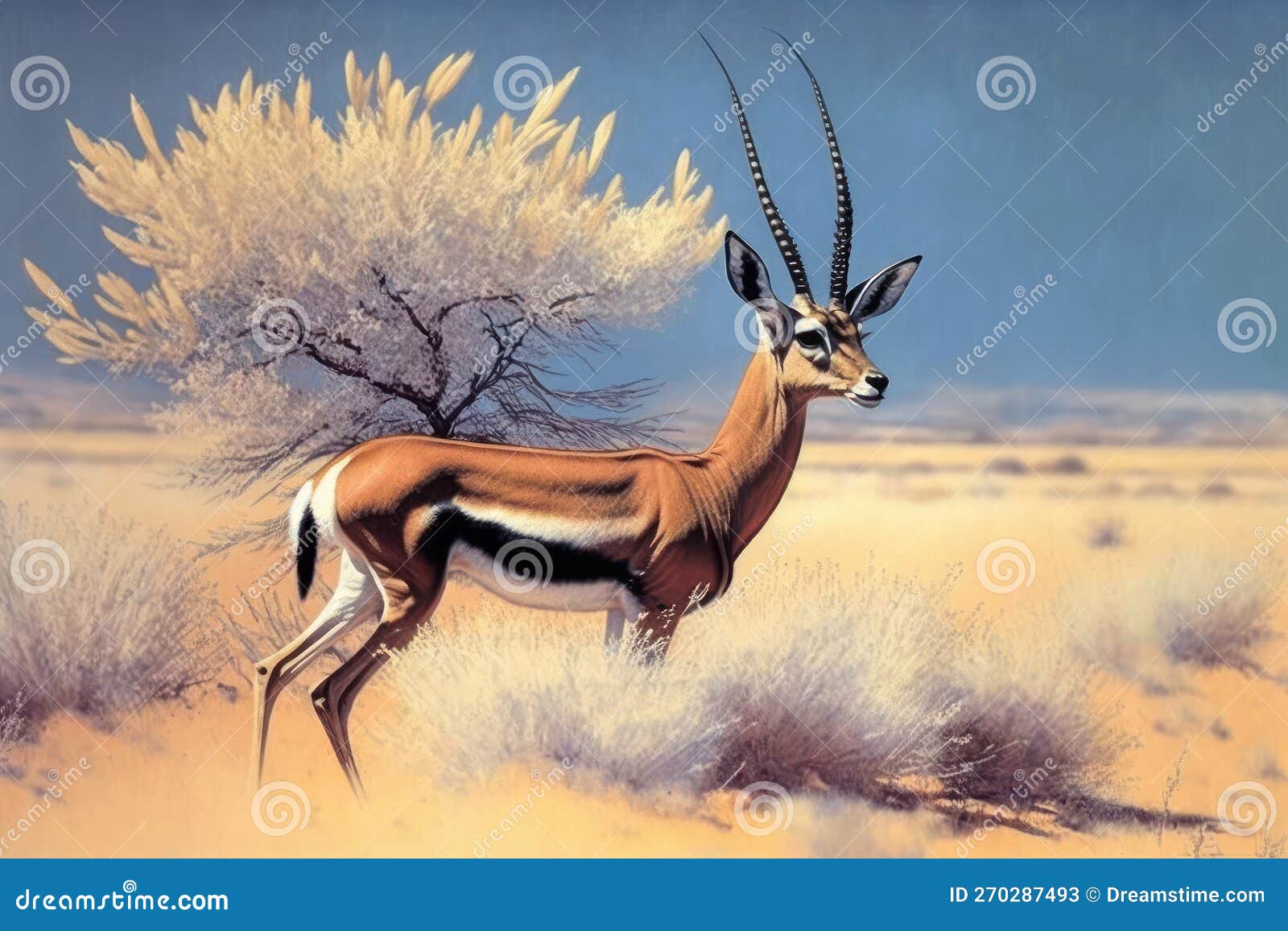 Thomson S Gazelle in the African Grassland. Created with Generative AI ...