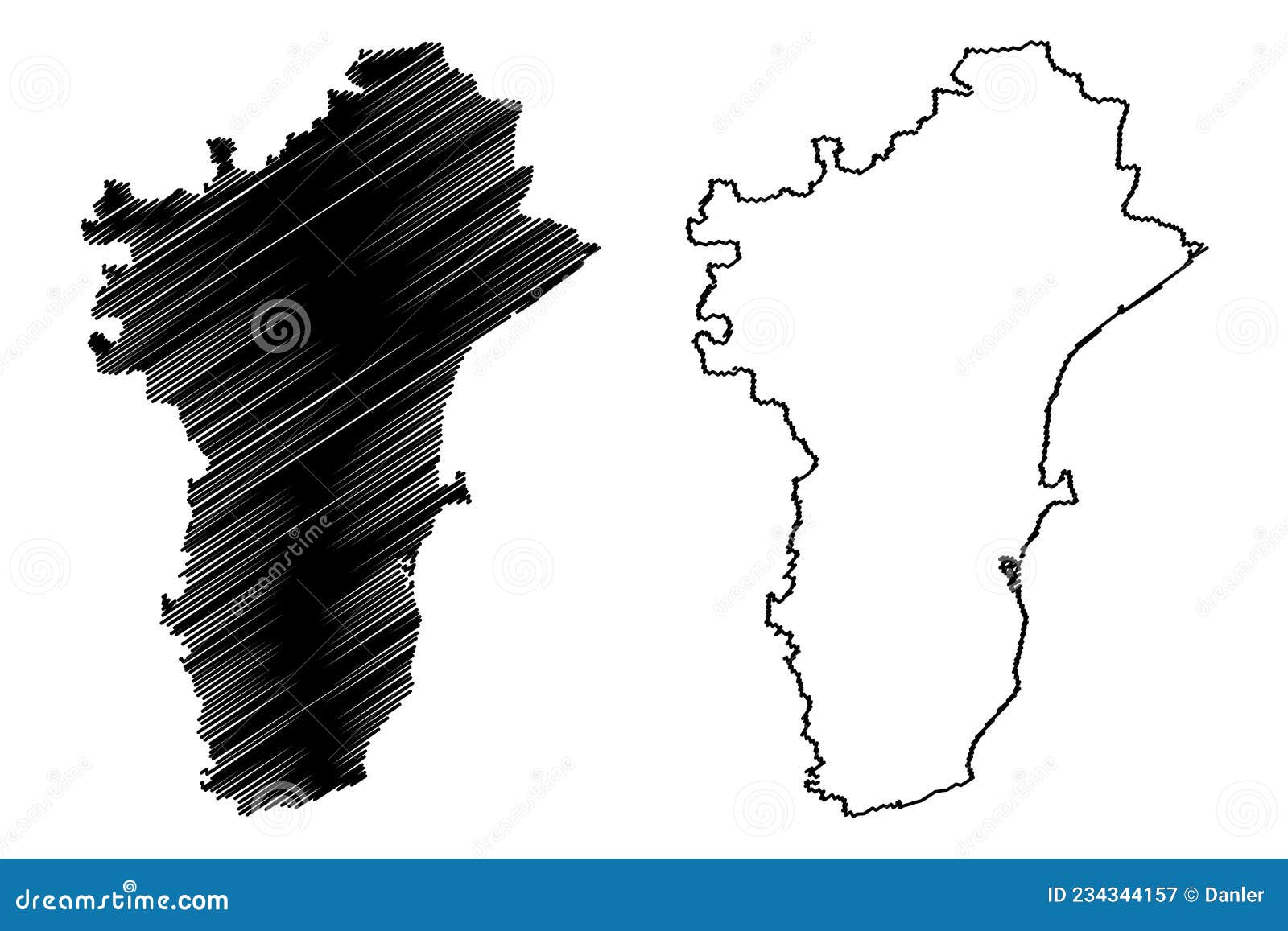 Thoothukudi District Tamil Nadu State, Republic of India Map Vector ...