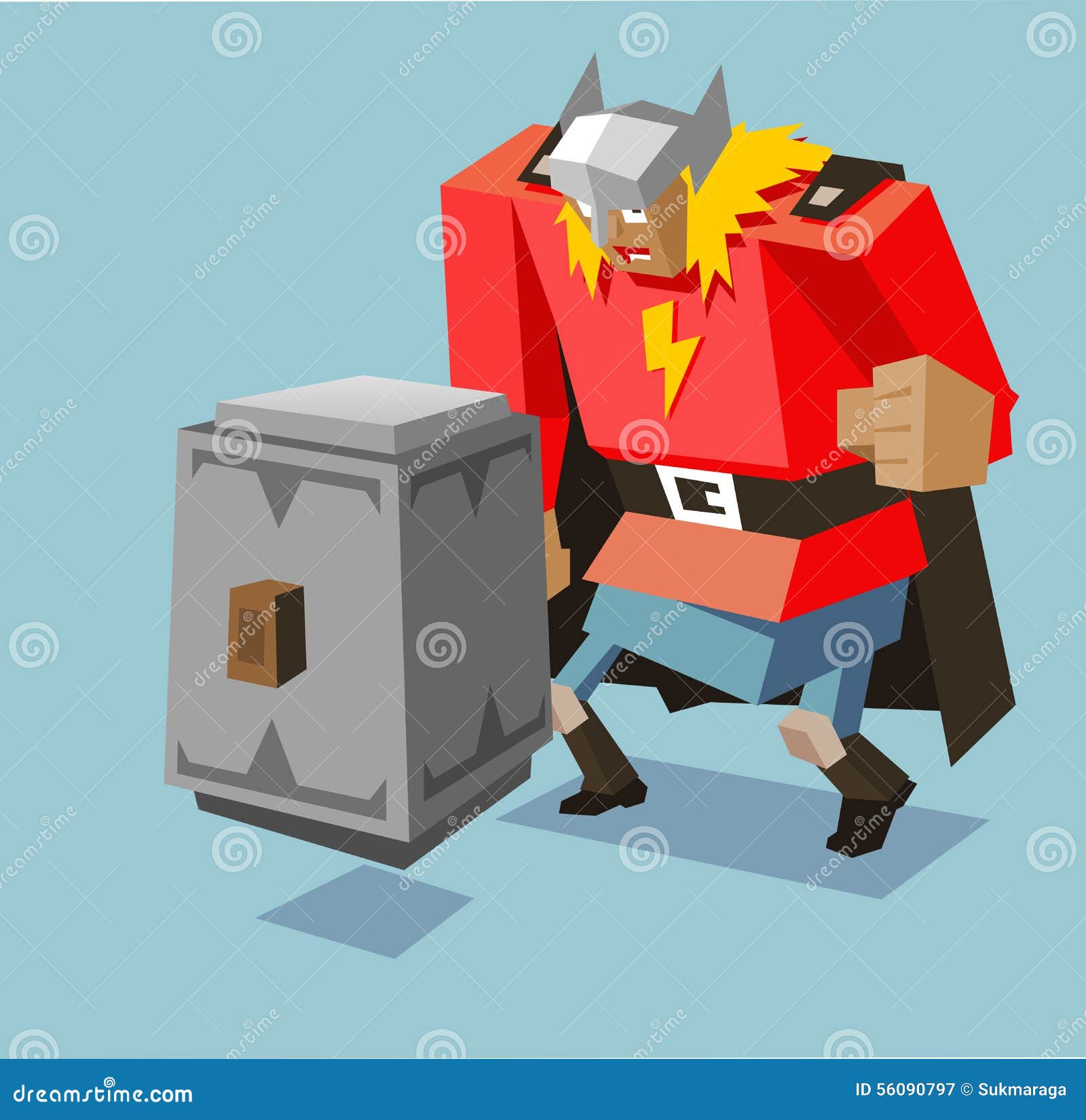 Avenger Thor Raising Mjolnir Hammer Outline Drawing Mighty Superhero ...