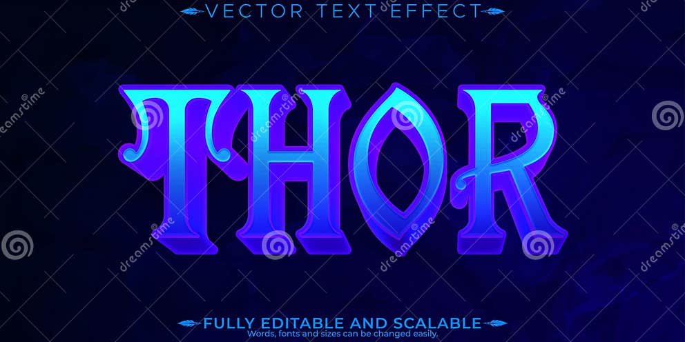 Thor Editable Text Effect, Editable Viking and Norse Text Style Stock ...