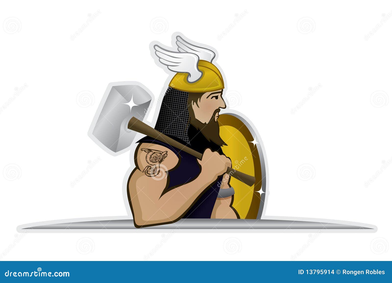 Thor God Of Thunder Logo Vector Illustration | CartoonDealer.com #309855272