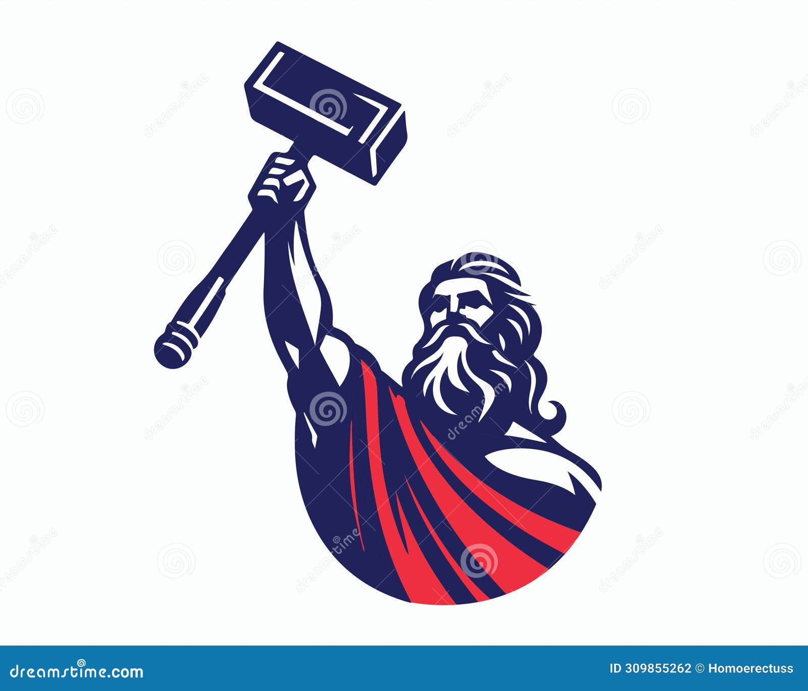 Thor God Of Thunder Logo Vector Illustration | CartoonDealer.com #309855262