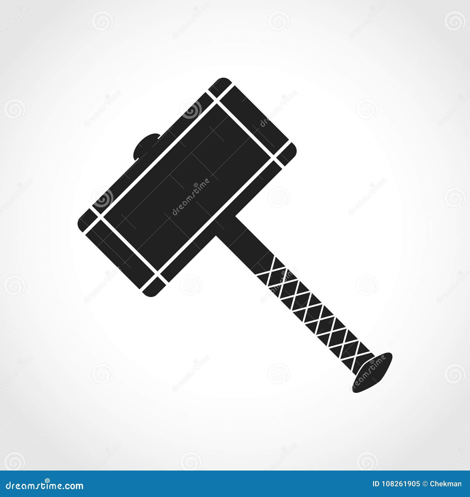 Thor Hammer. God Weapon. Norse Mythology. Symbol Of Blue Lightning ...