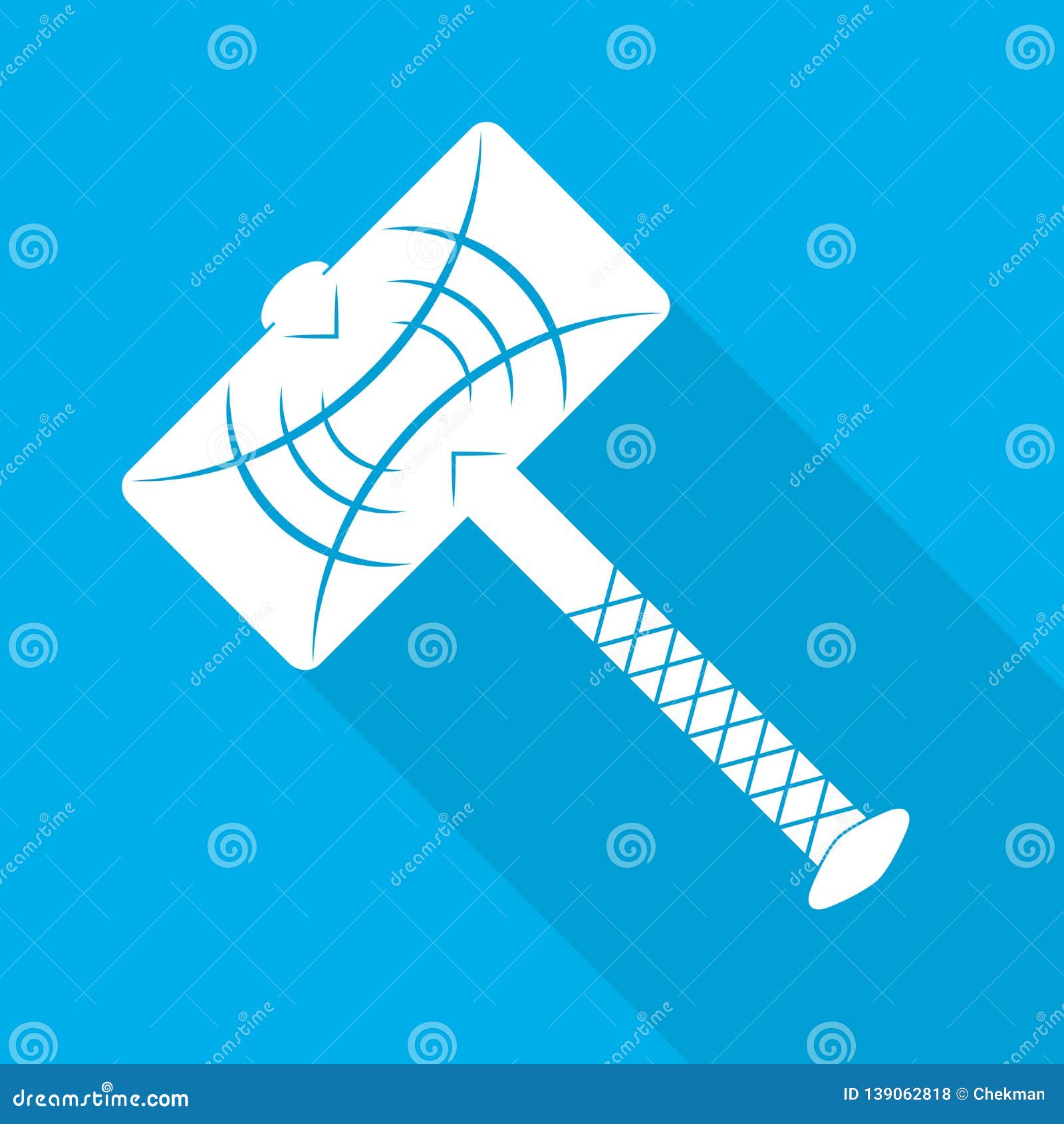 Thor Hammer Icon. Vector Illustration Stock Illustration - Illustration ...