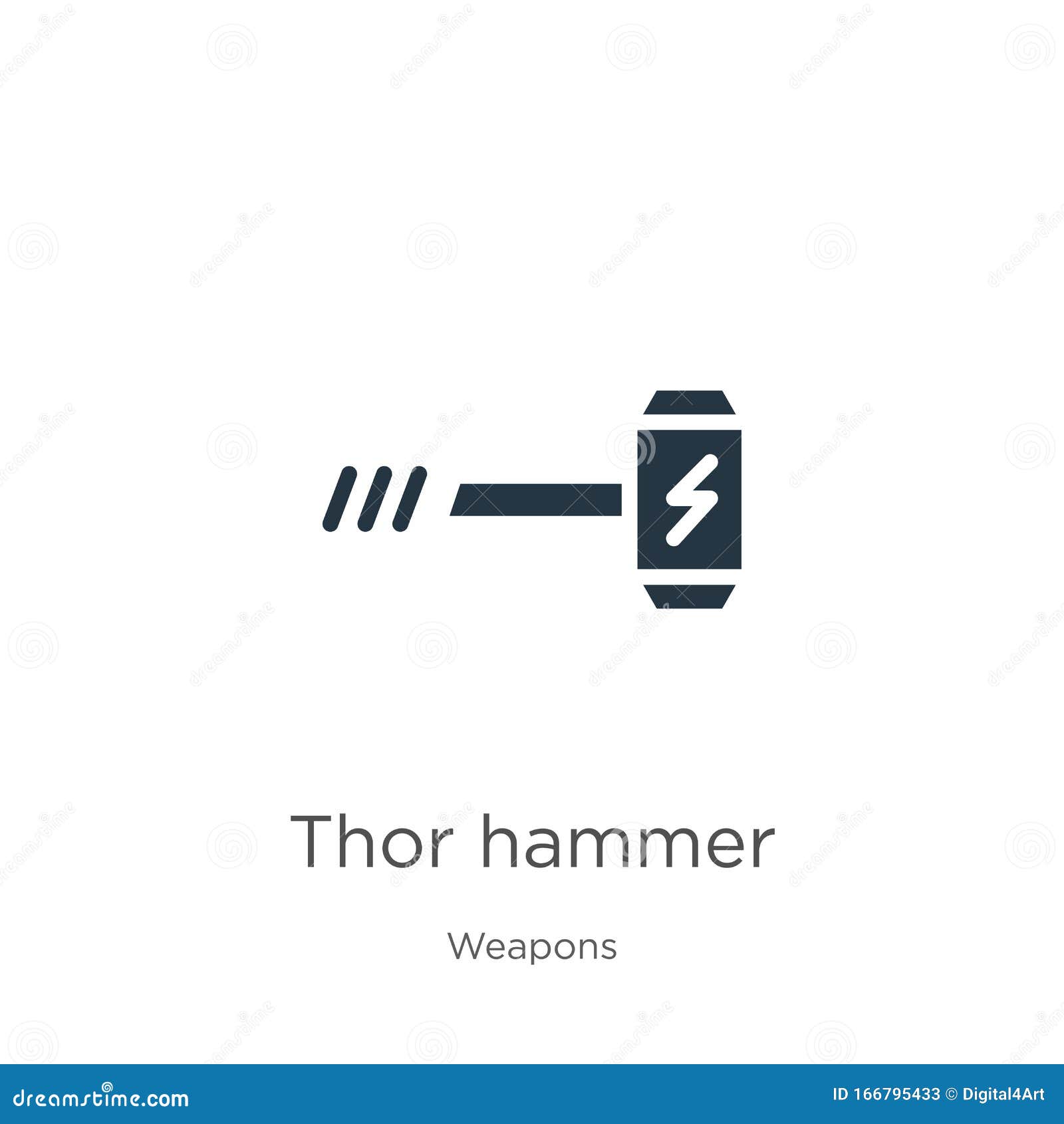 Thor Hammer Icon Vector. Trendy Flat Thor Hammer Icon from Weapons ...
