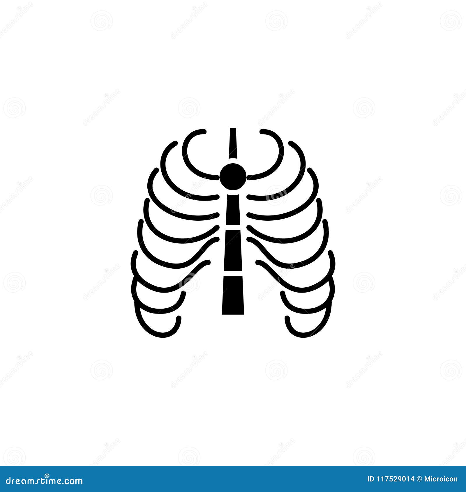 Thoracic Cage Black Icon Concept. Thoracic Cage Flat Vector Symbol ...