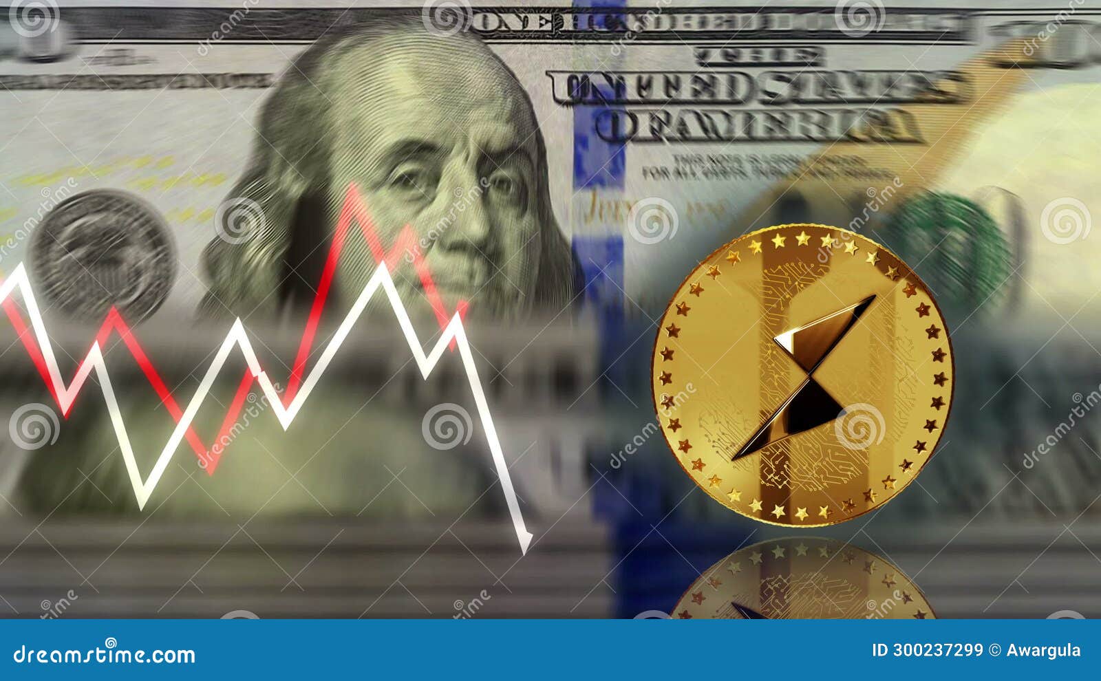 THORChain RUNE Coin Over 100 Dollar Banknotes Loop Stock Video - Video ...