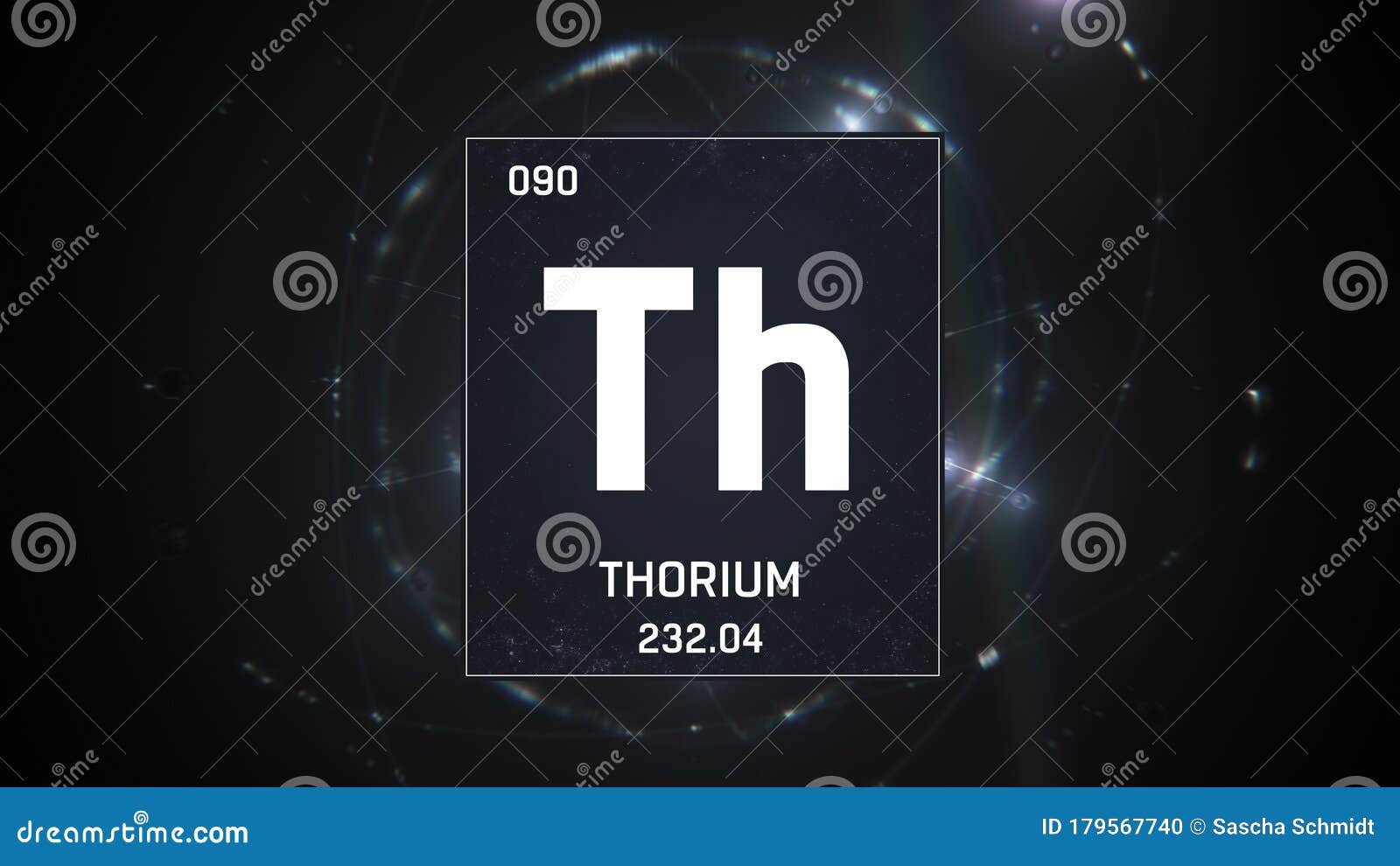 Thorium As Element 90 of the Periodic Table 3D Illustration on Silver ...