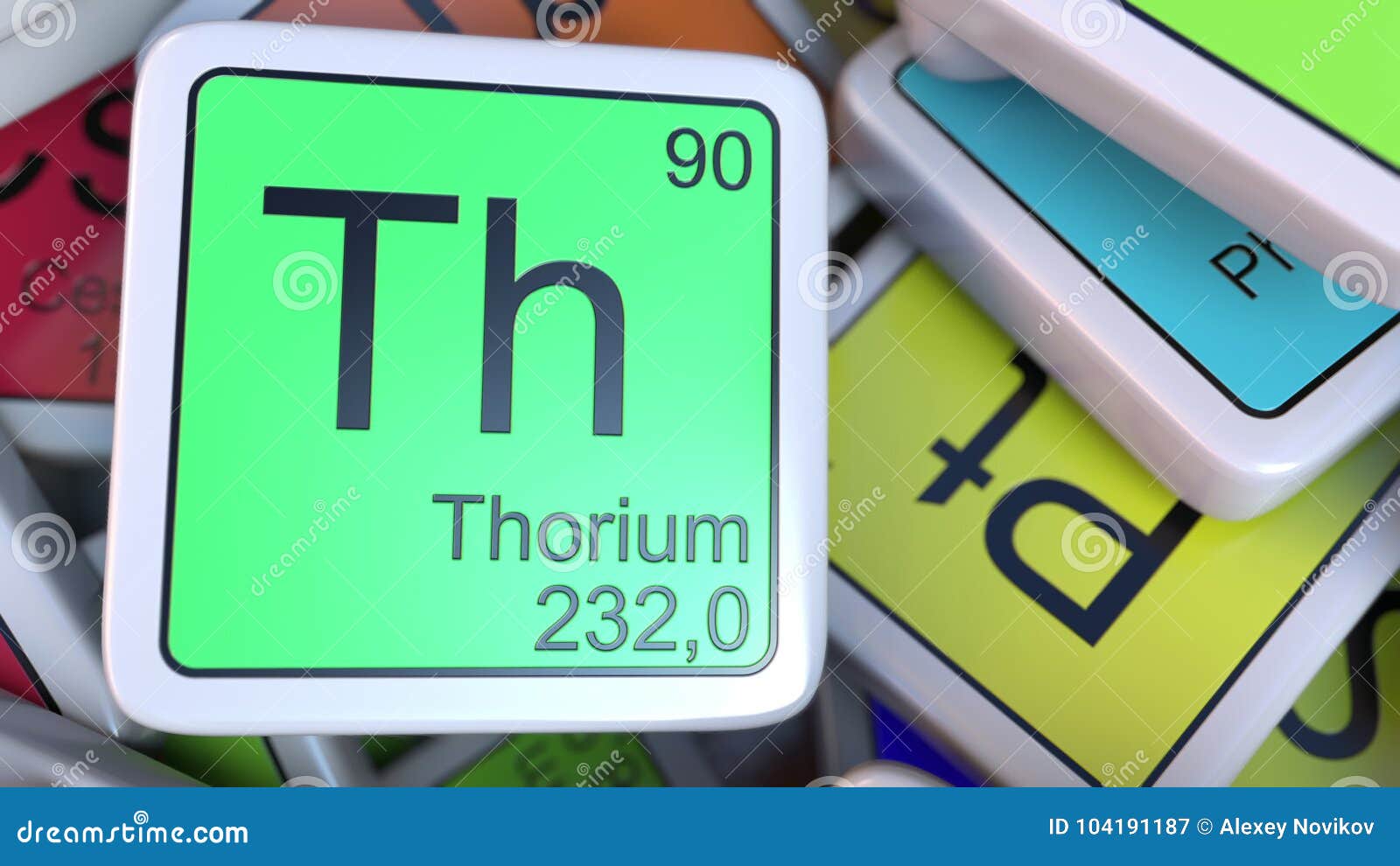 Thorium Th Block on the Pile of Periodic Table of the Chemical Elements ...