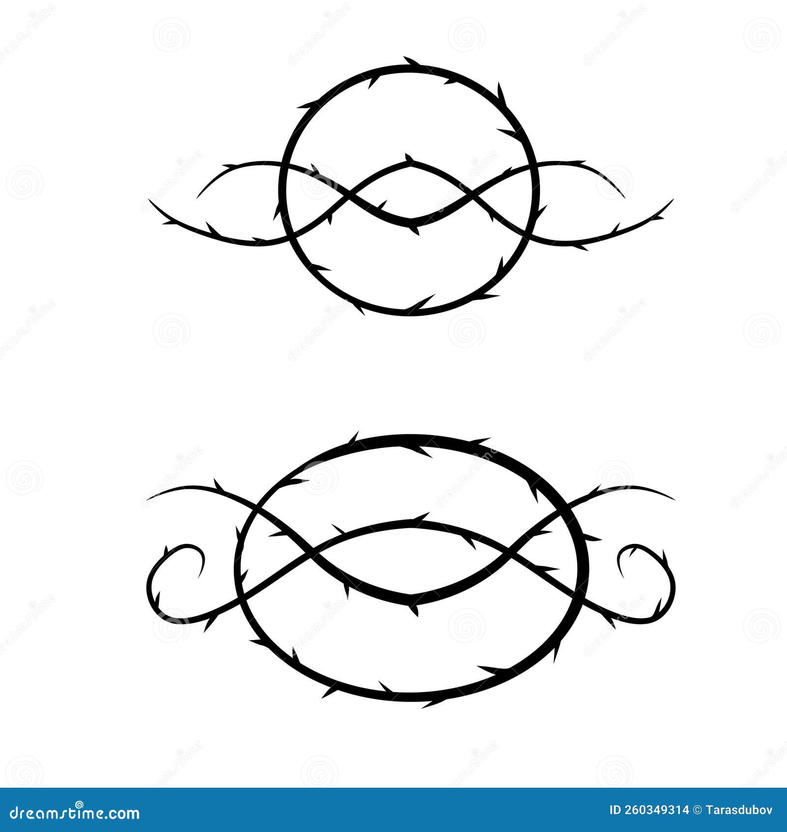 Thorn Branch or Vine. Natural Intertwined Pattern Stock Vector ...