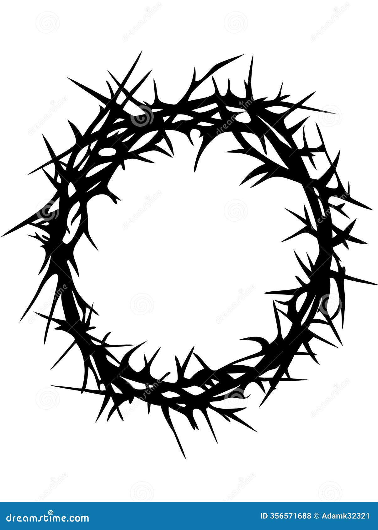 Thorn Crown Vector Illustration Symbolizing Suffering and Resilience ...