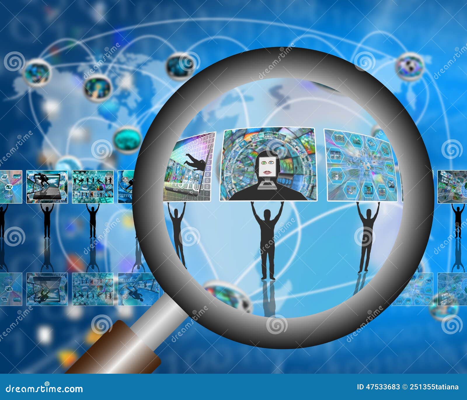 Thorough search stock illustration. Illustration of interaction - 47533683