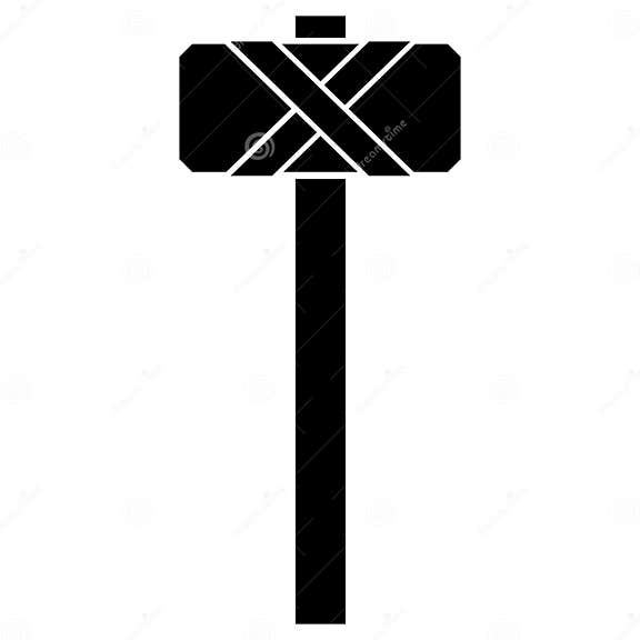 Thors Hammer, Vector Illustration Stock Vector - Illustration of ...