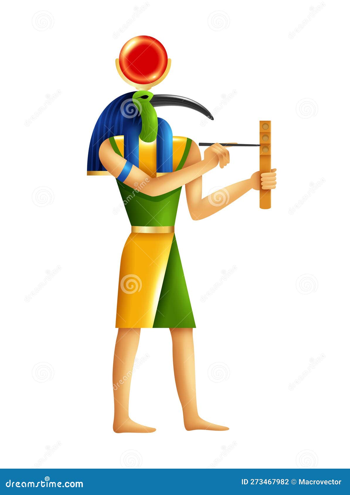 Thoth Cartoon Illustration stock vector. Illustration of cairo - 273467982