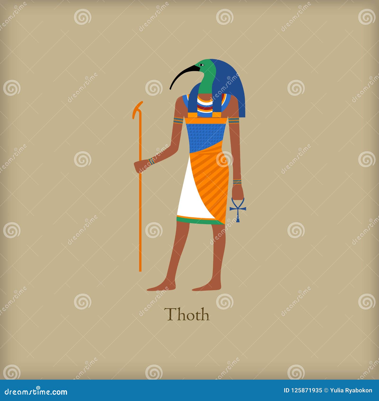 Thoth - God Of Wisdom And Knowledge Icon Cartoon Vector | CartoonDealer ...
