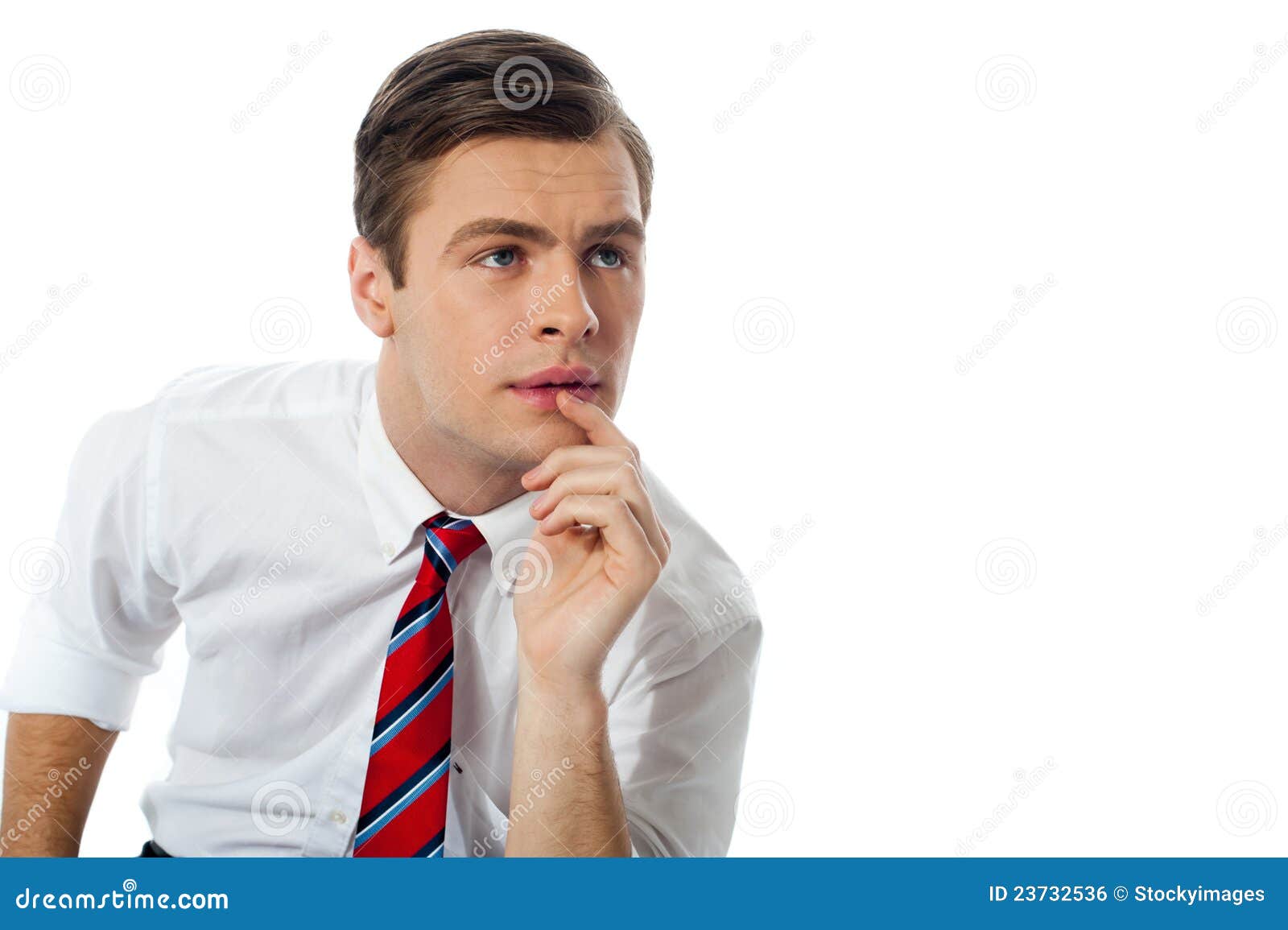 Thoughful business person stock photo. Image of close - 23732536