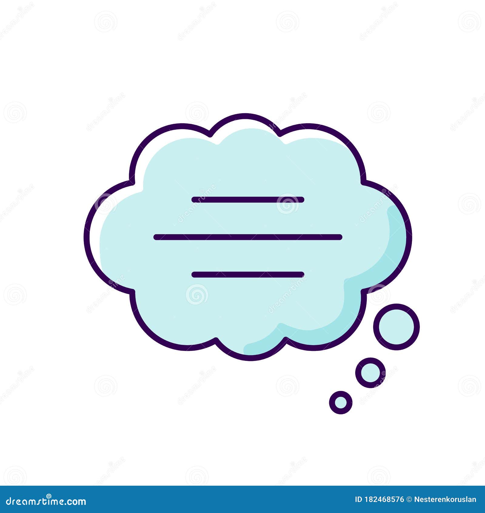 Thought Bubble Blue RGB Color Icon Stock Vector - Illustration of flat ...