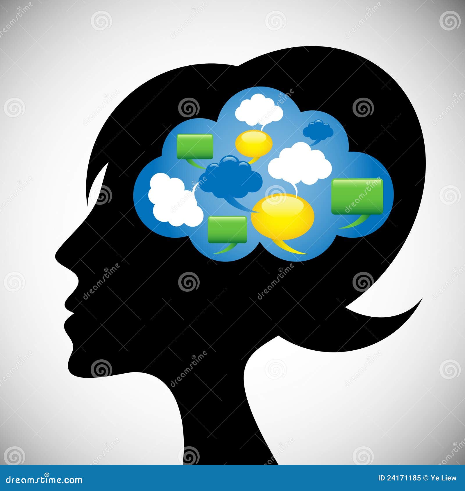 Thought Bubble Female stock vector. Illustration of imagination - 24171185
