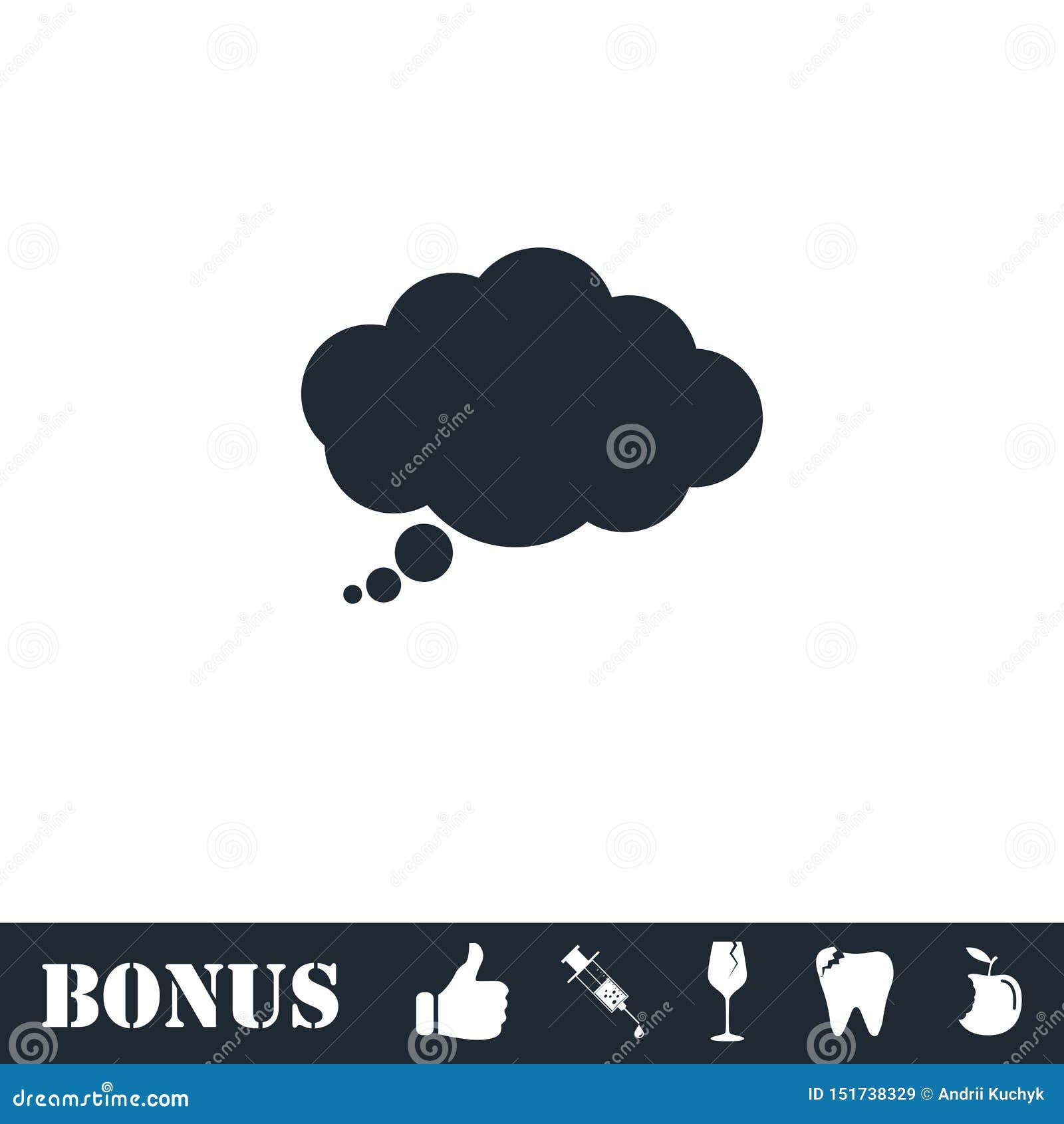 Thought bubble icon flat stock vector. Illustration of bright - 151738329