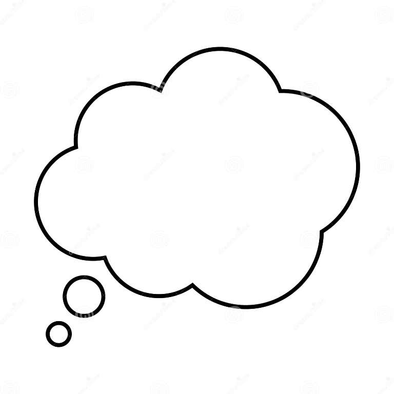 Thought Bubble Line Icon. Speech or Think Bubble, Empty Communication ...