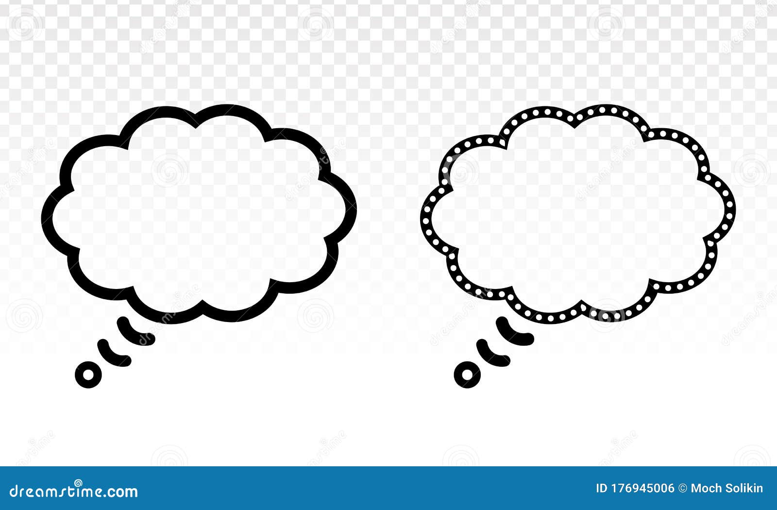 Thought Bubble. Thinking Cloud Line Art Vector Icon for Apps and ...