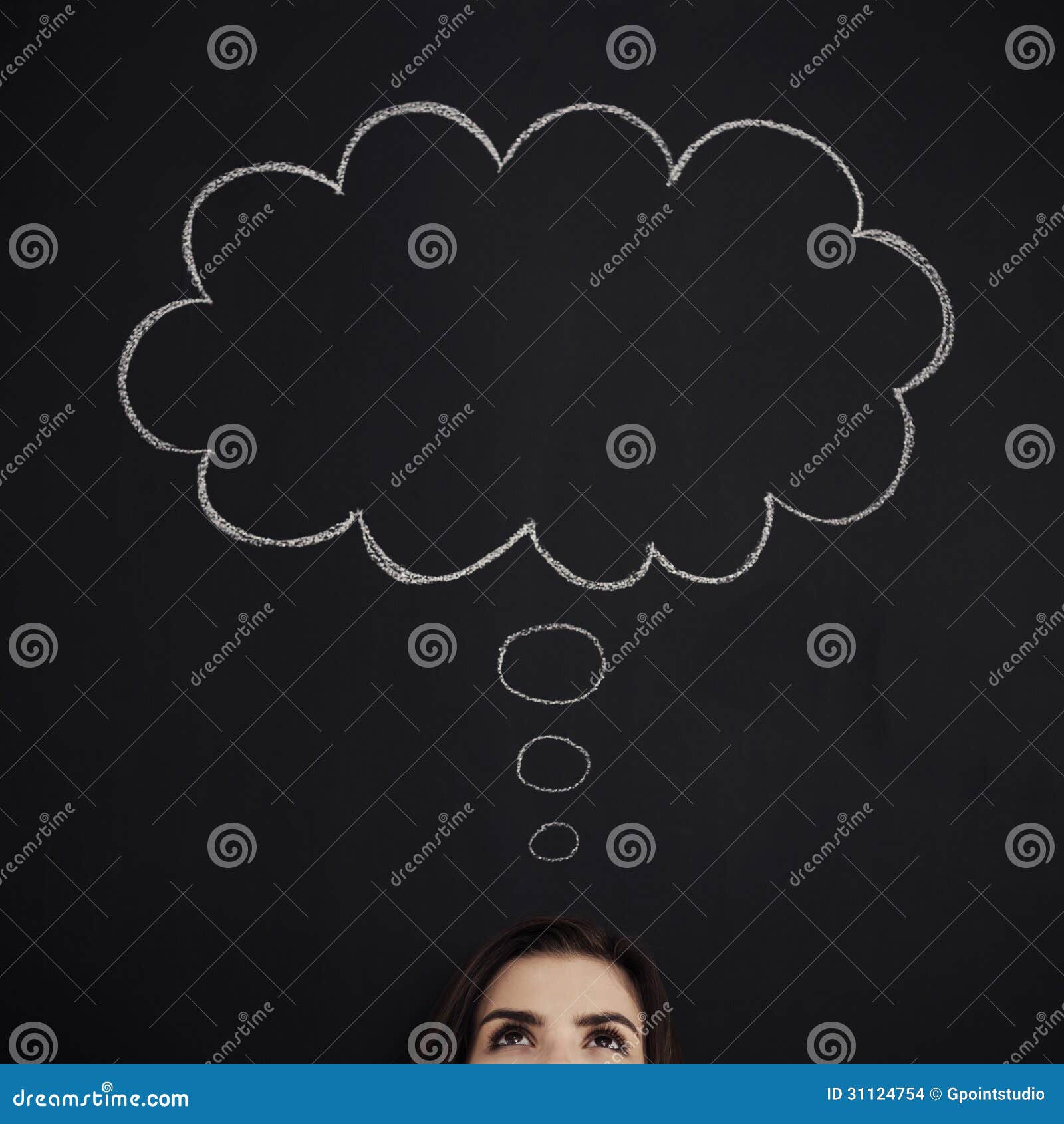 Thought bubbles stock photo. Image of female, copy, dreaming - 31124754
